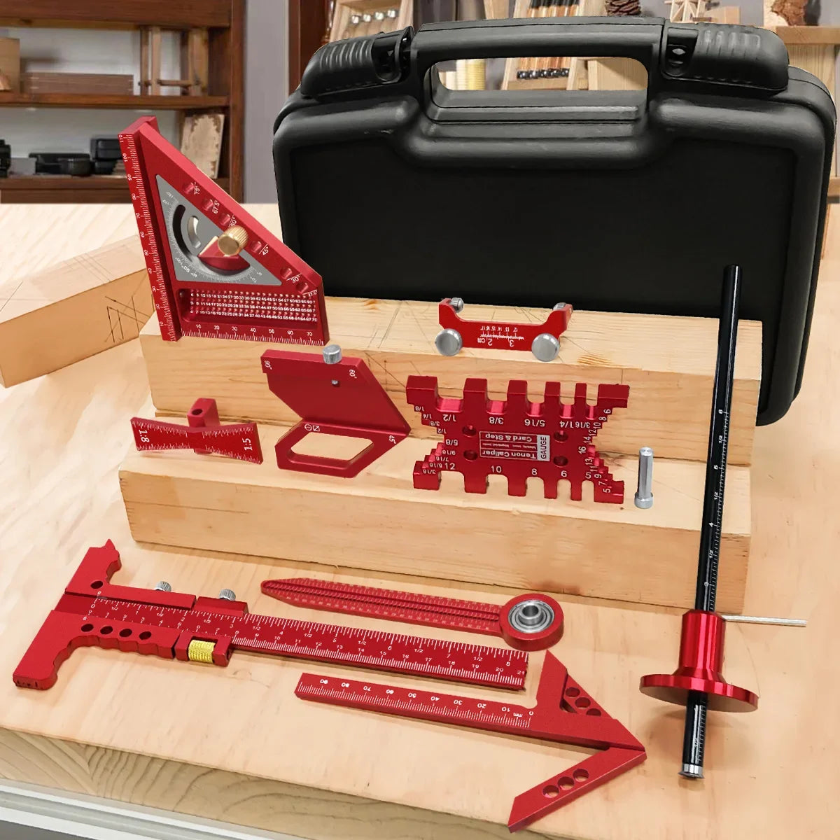 PROMASTERTOOL™ 10-Piece Precision Woodworking Master Kit with Carry Ca